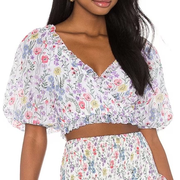 SAYLOR | Tops | Saylor Teryn Multi Floral Cropped Top | Poshmark